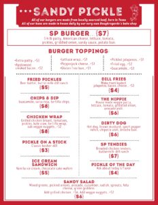 menu - Sandy Pickle